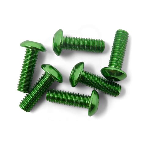 M4x12mm Hex Plexiglass Screws Set Of 6 Green Focus Attack