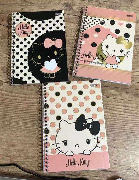 03 Cadernos Espiral Pequeno Hello Kitty Item De Papelaria Hello Kitty