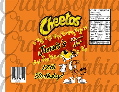 Hot Cheetos Birthday Read Description Party Treat Snack And Etsy