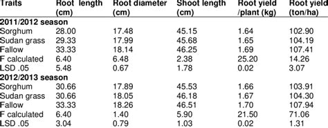 Effect Of Sorghum Sudan Grass And Fallow Treatments On Fodder Beet Download Table