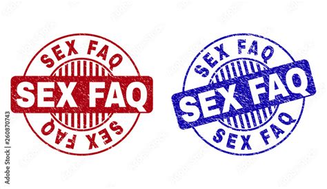 Grunge Sex Faq Round Stamp Seals Isolated On A White Background Round