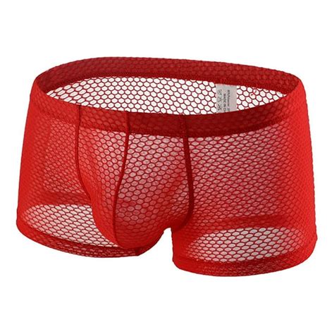 Xmmswdla Men Mesh Boxer Briefs Low Rise Stretch Breathable Underwear