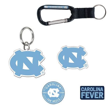 Wincraft North Carolina Tar Heels 5 Pack Key Ring And Fridge Magnet Set