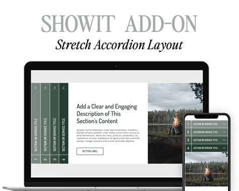 Accordion Showit Template Premium Showit Website Template Add On