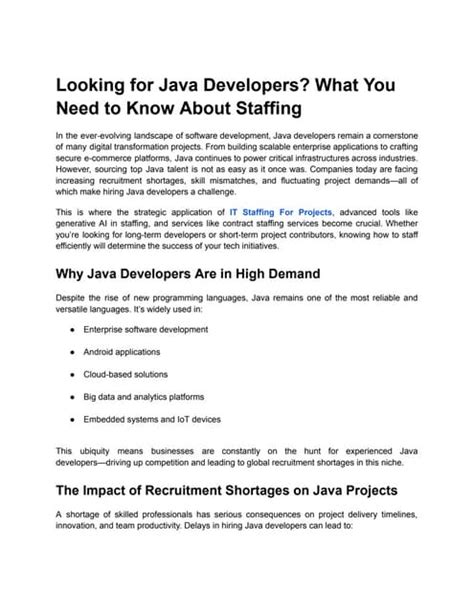 Looking For Java Developers What You Need To Know About Staffingpdf