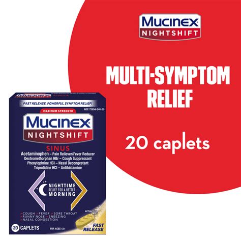 Mucinex Nightshift Sinus Maximum Strength Powerful Multi Symptom Night