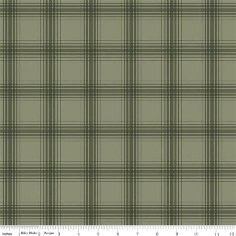Farmhouse Christmas Fabric By The Half Yard Bthy Sage Plaid Echo Park