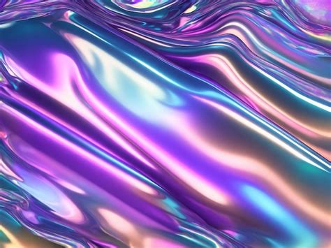 Premium Ai Image Abstract Fluid 3d Render Holographic Iridescent Gradient Neon Curved Wave In