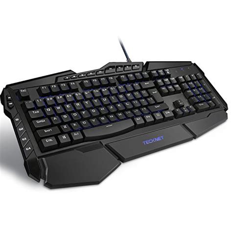 Tecknet Heavy Duty Ergonomic Backlit Led Illuminated Anti Ghosting Usb Wired Pc Computer Gaming