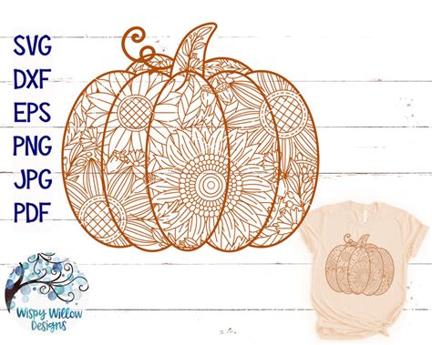 Pumpkin Zentangle Svg Pumpkin Mandala Svg Cut File So Fontsy