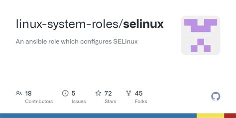 GitHub Linux System Roles Selinux An Ansible Role Which Configures SELinux