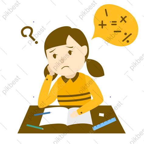 原始的女學生在做數學問題圖圖案 Psd元素素材免費下載 Pikbest