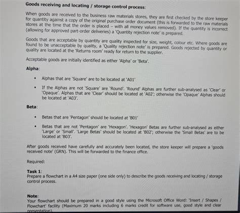 Goods Receiving And Locating Storage Control Chegg