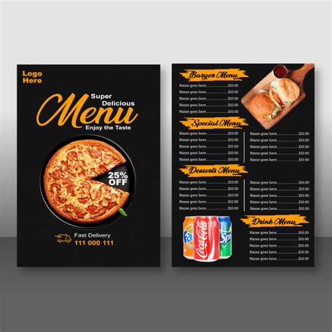 Design Elegant Food Menu Food Menu Design Menu Board Menu Restaurant