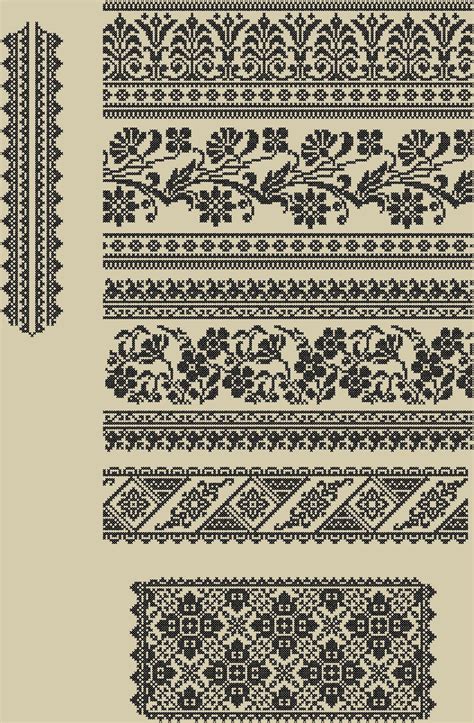 Схема для машинної вишивки Квіти і орнамент хрестиком Cross Stitch