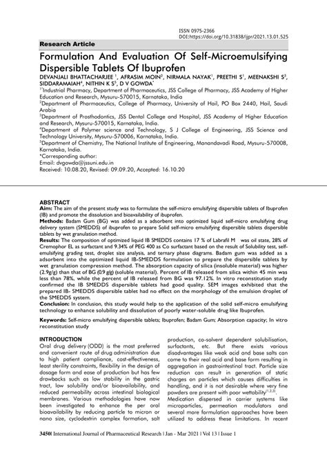 Pdf Formulation And Evaluation Of Self Microemulsifying Dispersible
