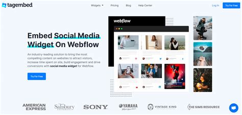 Embed Social Media Widget On Webflow Website App