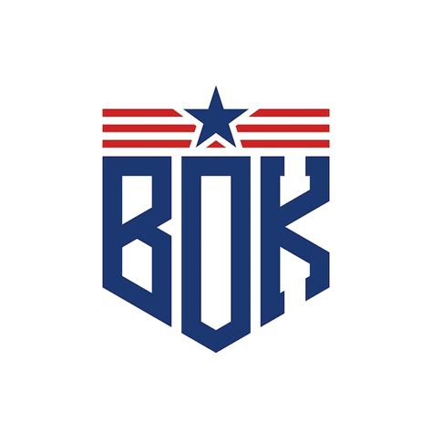 Premium Vector Patriotic Bok Logo With Star And American Flag Straps