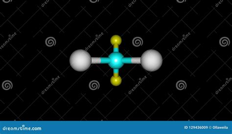 Dichlorodifluoromethane Molecular Structure Isolated On Black Stock Illustration Illustration