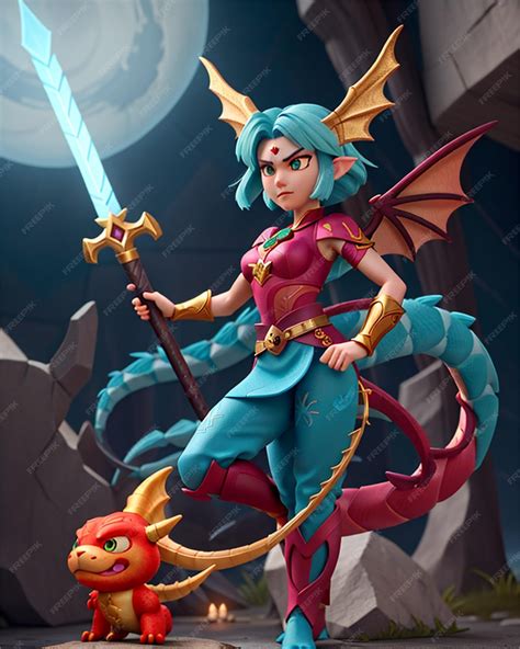 Premium Ai Image A Cartoon Of A Dragon With A Dragon On His Head