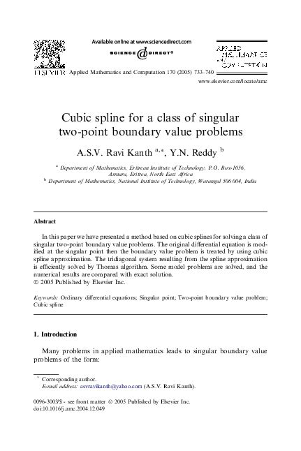 pdf cubic spline for a class of singular two point boundary value