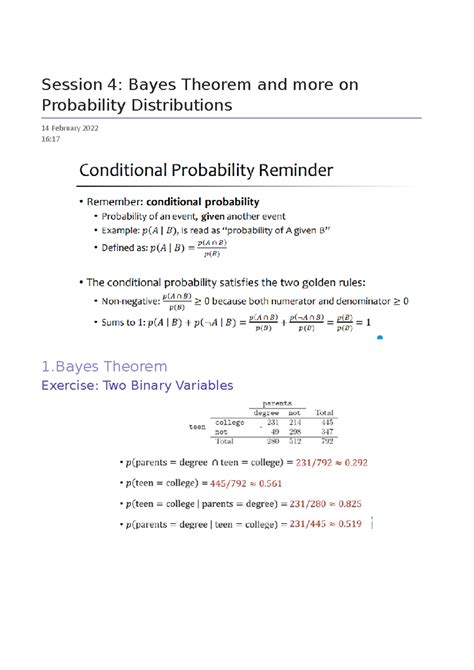 Session 4 Bayes Theorem And More On Probability Distributions P Fire 0 P Smoke 0 As