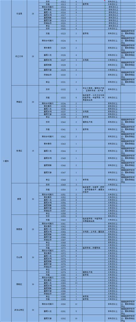 十堰招募230人！湖北省2023年“三支一扶” 招募公告发布人员服务岗位