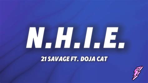 21 Savage Ft Doja Cat N H I E Lyrics YouTube