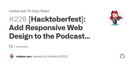 Hacktoberfest Add Responsive Web Design To The Podcast Section · Issue 226 · Codess Aus10