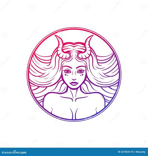 Succubus Demon Girl Woman With Horns Vector Art Stock Vector