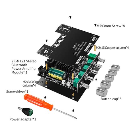 Buy ZK-MT21 - 50Wx2+100W AUX + Bluetooth Digital Power Amplifier Board ...