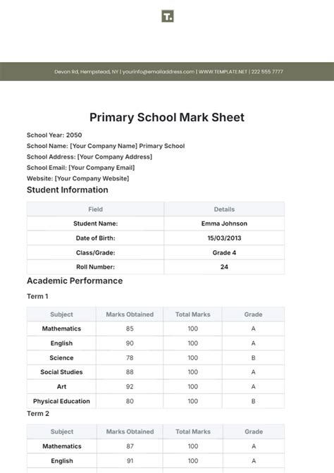 Free Mark Sheet Templates To Edit Online