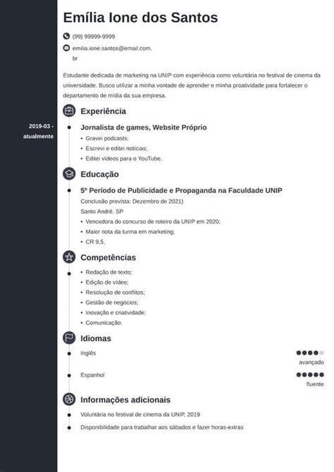 Curriculum Vitae Simples Para Preencher E Imprimir Em Branco Images Images