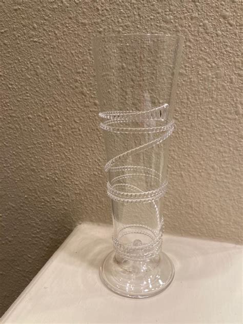 Juliska Champagne Shot Glass Clear Rope Signed