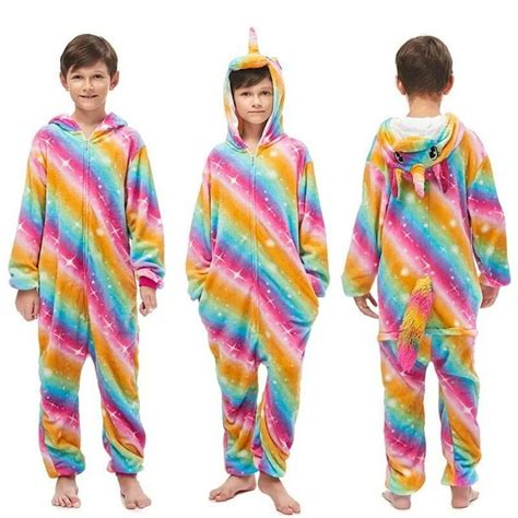Conjuntos De Pijamas Kigurumi De Unicornio Para Niños Disfraz De