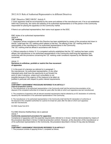 20121031 Role Of Authorised Representative