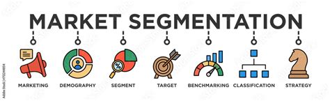 Market Segmentation Banner Web Icon Vector Illustration Concept With Icon Of Marketing