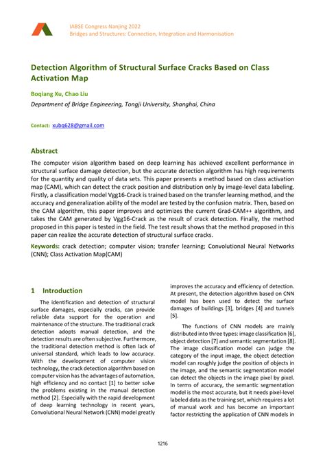 Pdf Detection Algorithm Of Structural Surface Cracks Based On Class