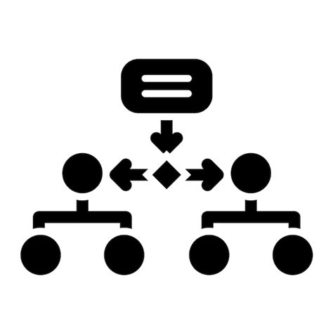 premium vector horizontal hierarchy glyph solid black illustration