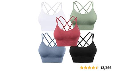 Evercute Cross Back Sport Bras Padded Strappy Criss Cross Cropped Bras