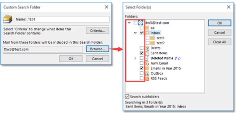 How To Create A Search Folder Excluding Folders Delete Items Rss Etc In Outlook