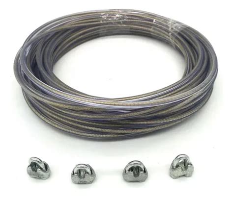 mts Cabo De Aço Revestido Pvc Cristal mm Varal Clips MercadoLivre