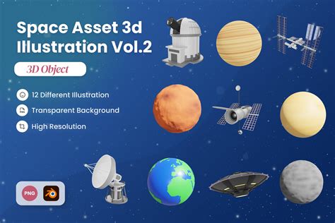 3d Space Asset Illustration Vol2 Blender 3d Models ~ Creative Market