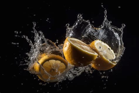 Lemon in bubble water AI Generated | Premium AI-generated image