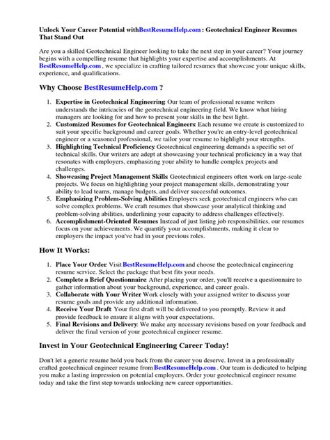 Geotechnical Engineer Resume Download Free Pdf Geotechnical Engineering Engineering
