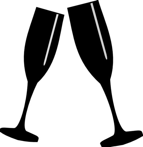 Champagne Glass Black Clip Art At Vector Clip Art Online