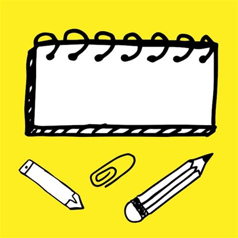 메모 용지 메시지 미니 세트 벡터 일러스트 레이 션에 대 한 손으로 그린 낙서 편지지 프리미엄 벡터