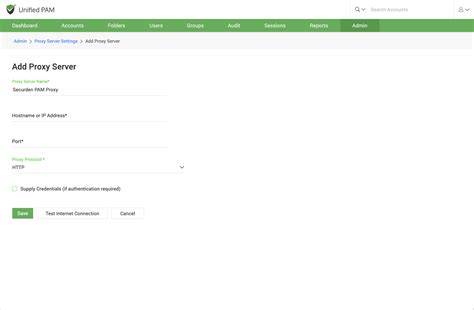 How To Configure Proxy Server Settings Unified Pam
