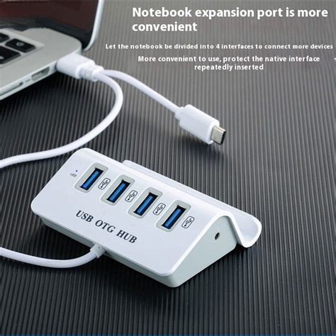 4 Port Usb Micro Type C Otg Hub Docking Station Connect Phone With
