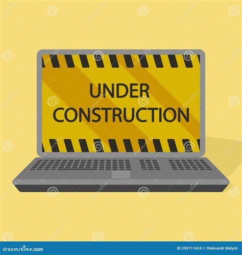 Laptop Icon Computer Under Construction Vector Illustration Design